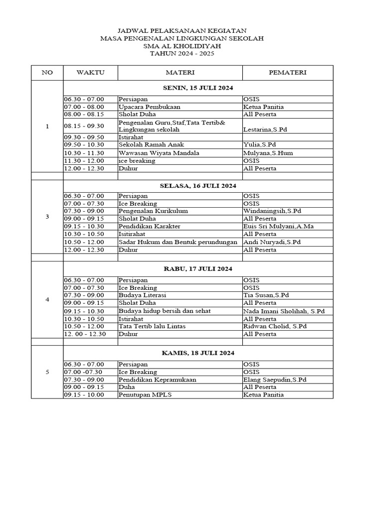 Jadwal MPLS 2024 | PDF
