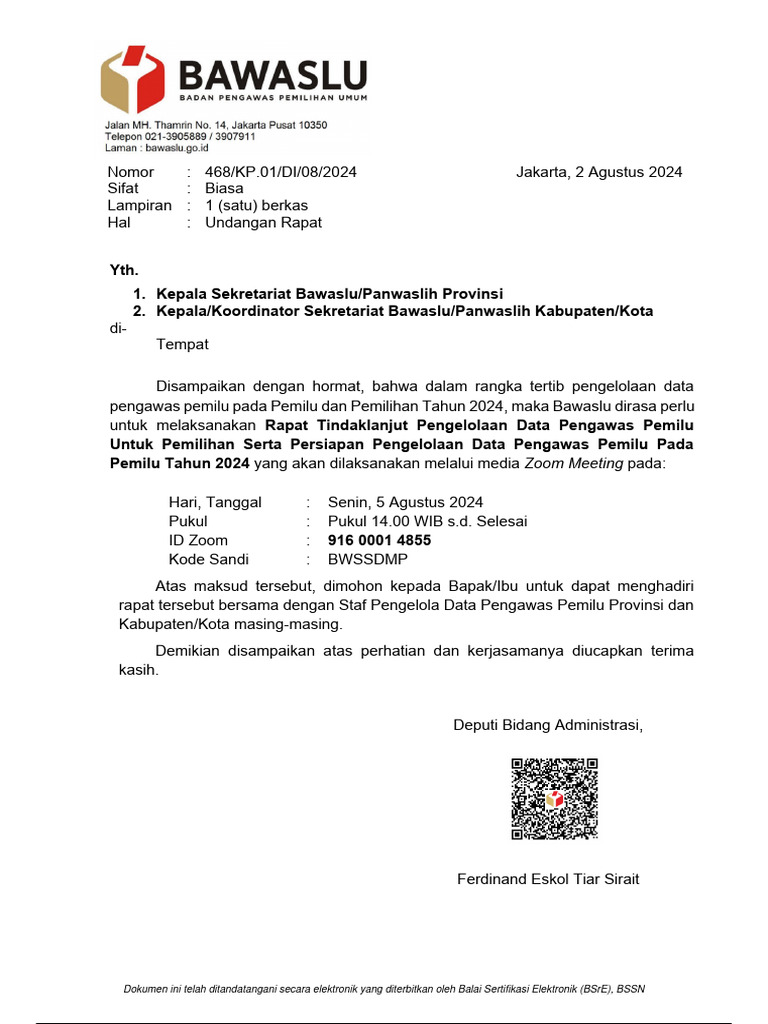 2024080210175220240802020834Undangan Rapat Zoom Kab-Kota Input Data Pemilu | PDF