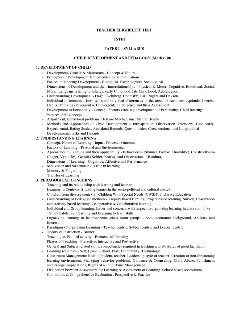 TS-TET-PAPER-1 - Telgu Topics | PDF | Learning | Area