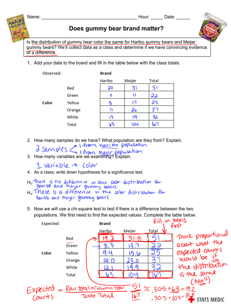 Stats Medic - Chi Square For Homogeneity Answer Key | PDF | Methodology ...