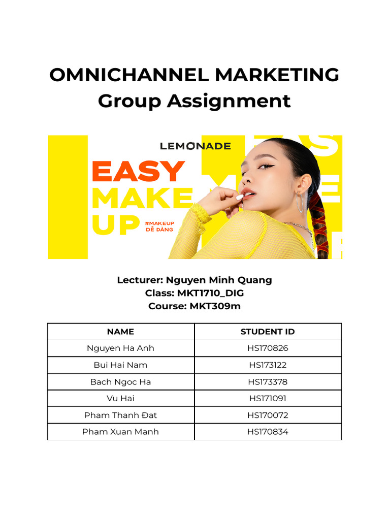 MKT309m - Group Assignment | PDF | Cosmetics | Brand