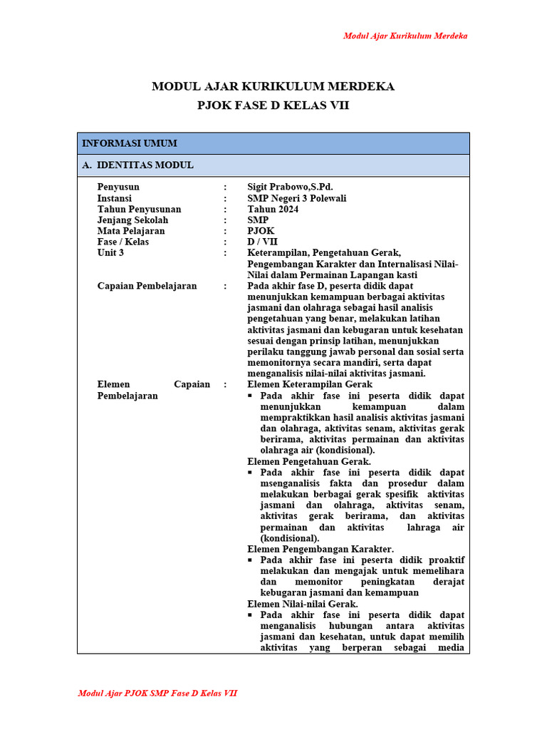 Modul Ajar Unit 3 | PDF