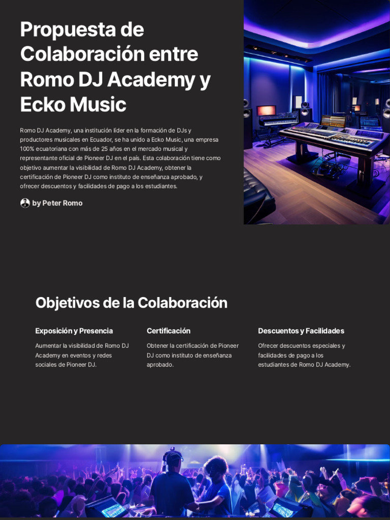 Propuesta de Colaboracion Entre Romo DJ Academy y Ecko Music | PDF ...