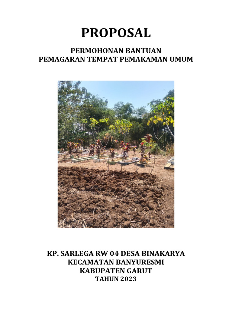 PROPOSAL pemAGARAN Lahan Makam | PDF | Griya & Taman