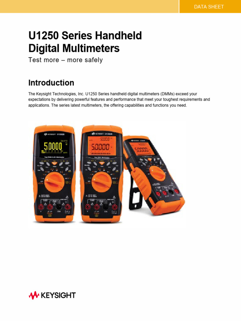 U1250 Series Handheld Digital Multimeters | PDF | Frequency | Decibel