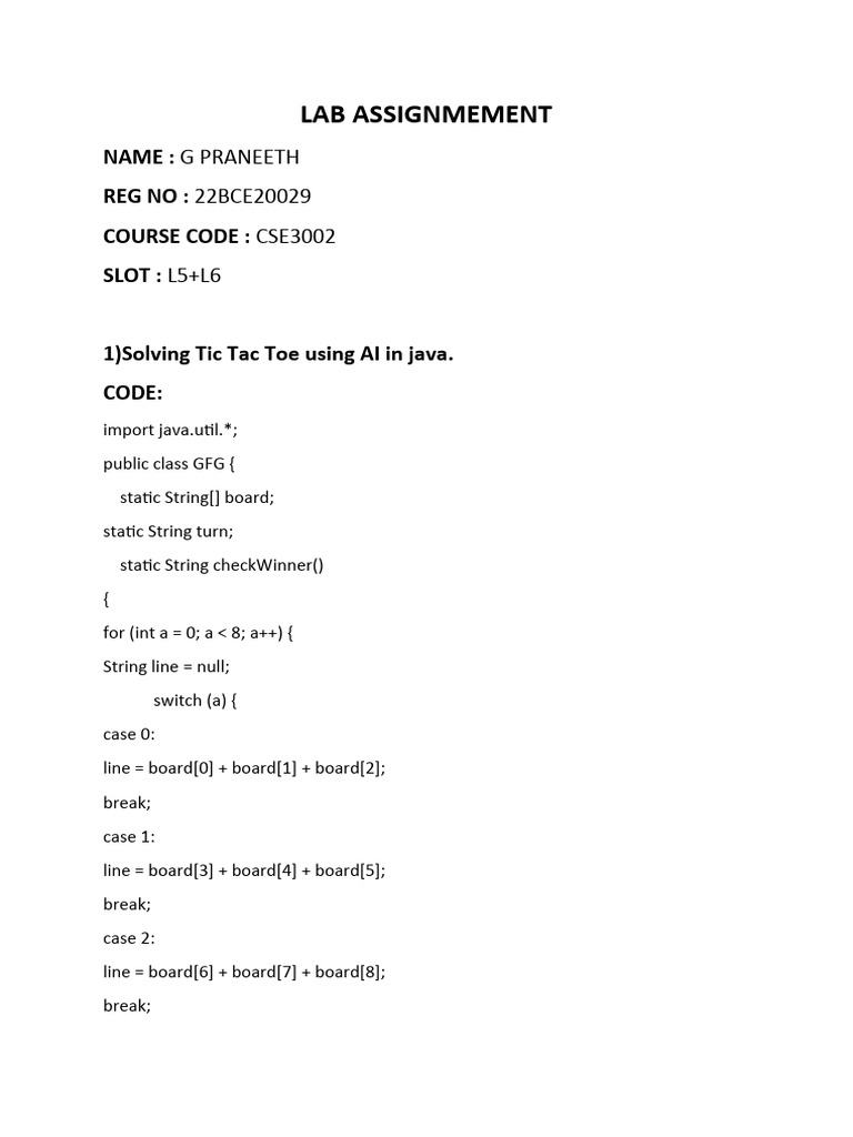 Ai Tic Tac Toe | PDF | Software Development | Programming Paradigms Ai Tic Tac Toe | PDF | Software Development | Programming Paradigms