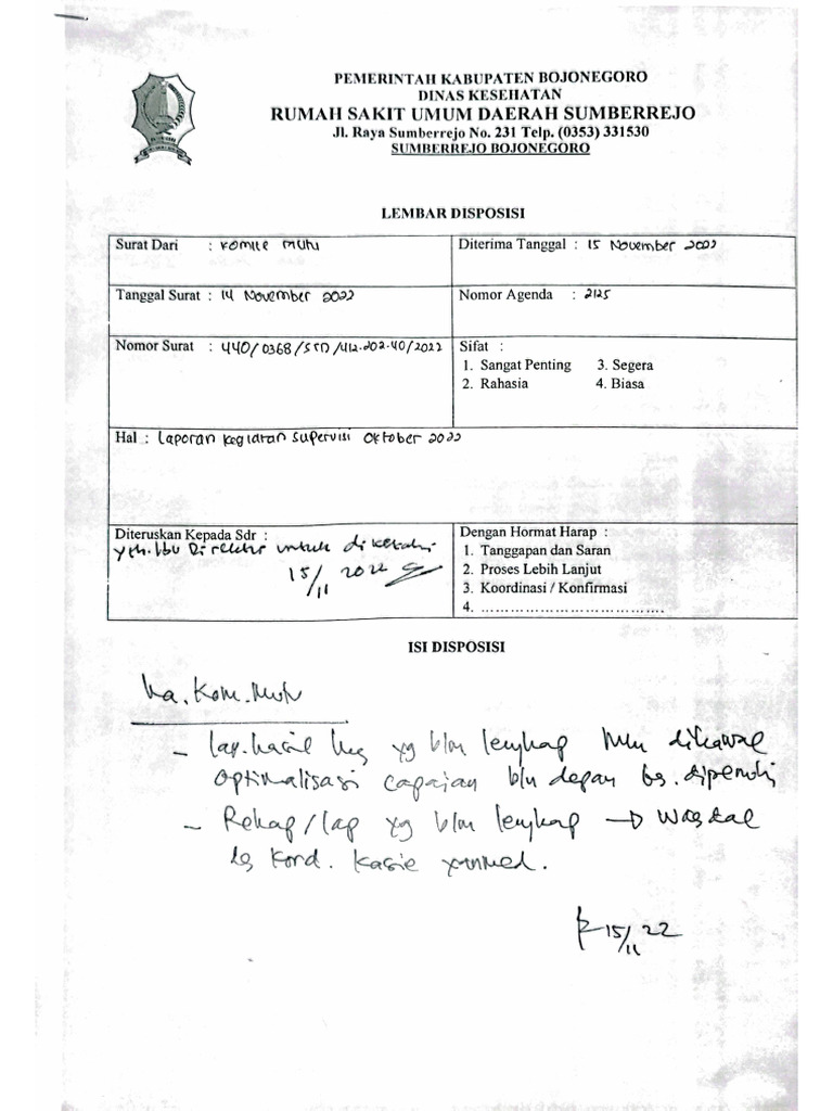 PMKP-Standar 2-EP 2-Laporan Supervisi Bulan Oktober | PDF