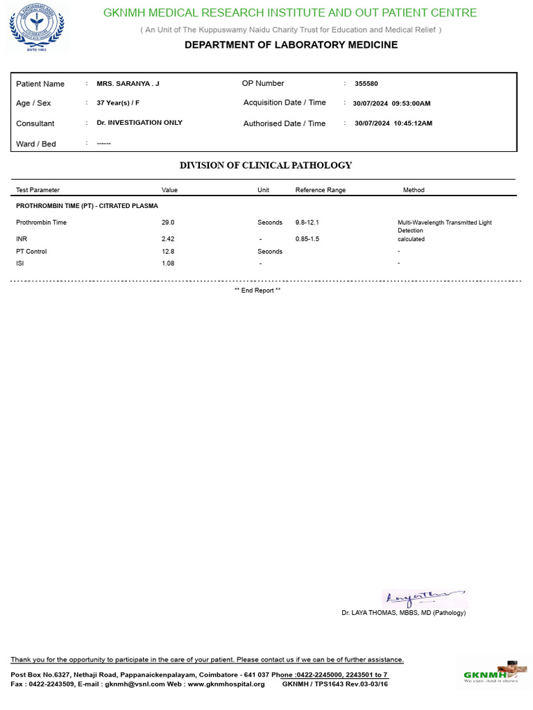Clinical Pathology Report | PDF