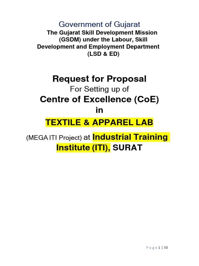 RFP for Textile & Apparel CoE in Surat | PDF | Legal Liability ...