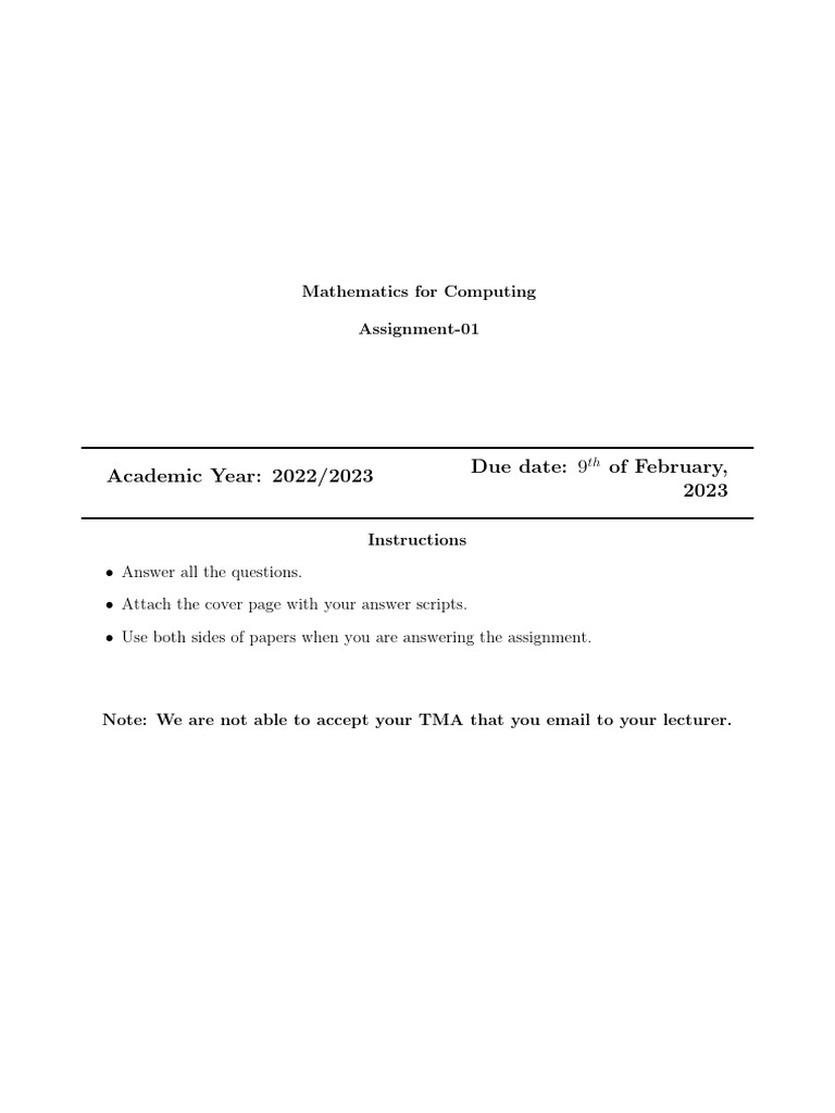 Mathematics For Computing TMA1 | PDF | First Order Logic | Proposition