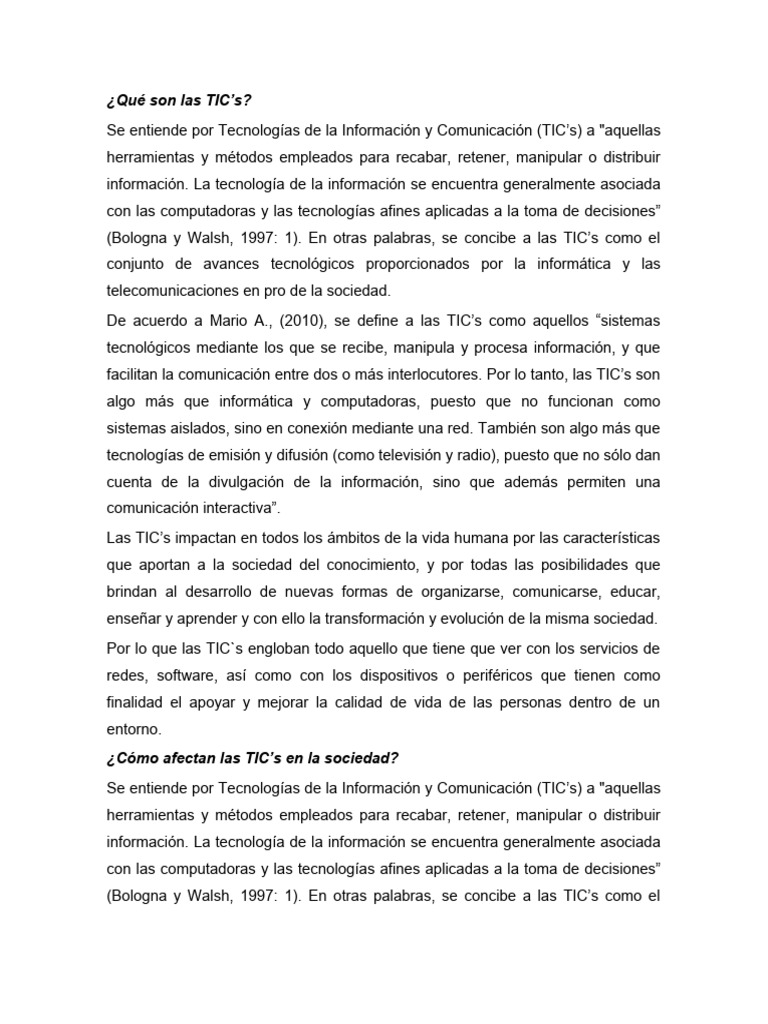 Qué Son Las Tic Pdf Tecnología De Información Y Comunicaciones