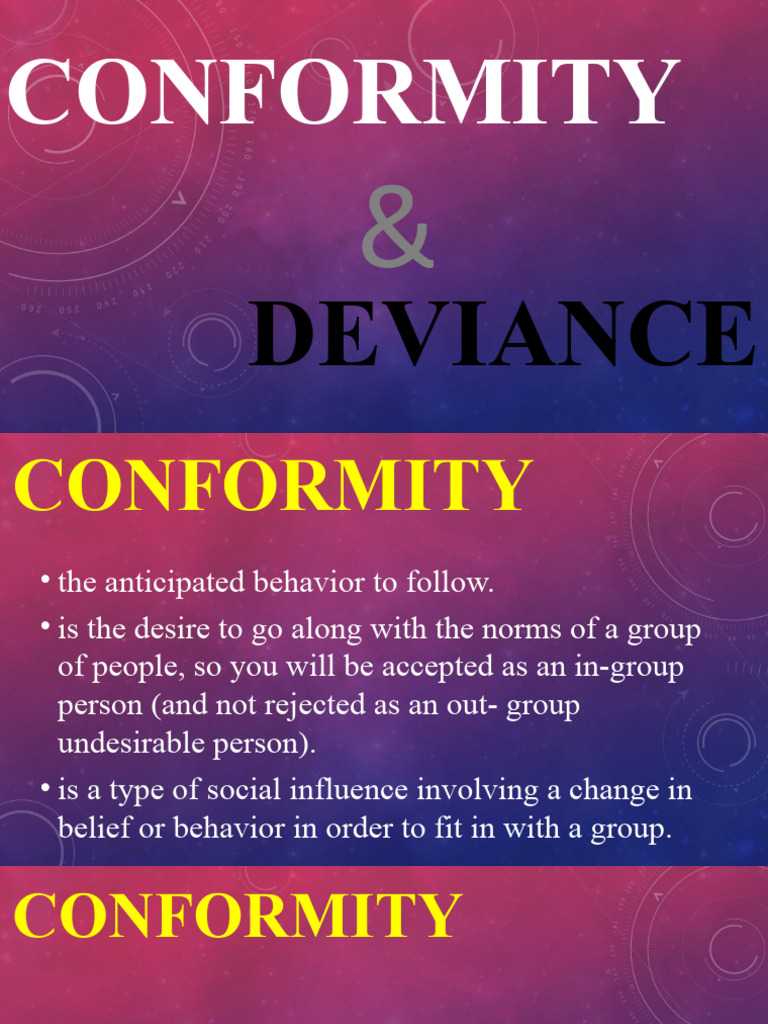 WEEK 5 - CONFORMITY - and - DEVIANCE | PDF