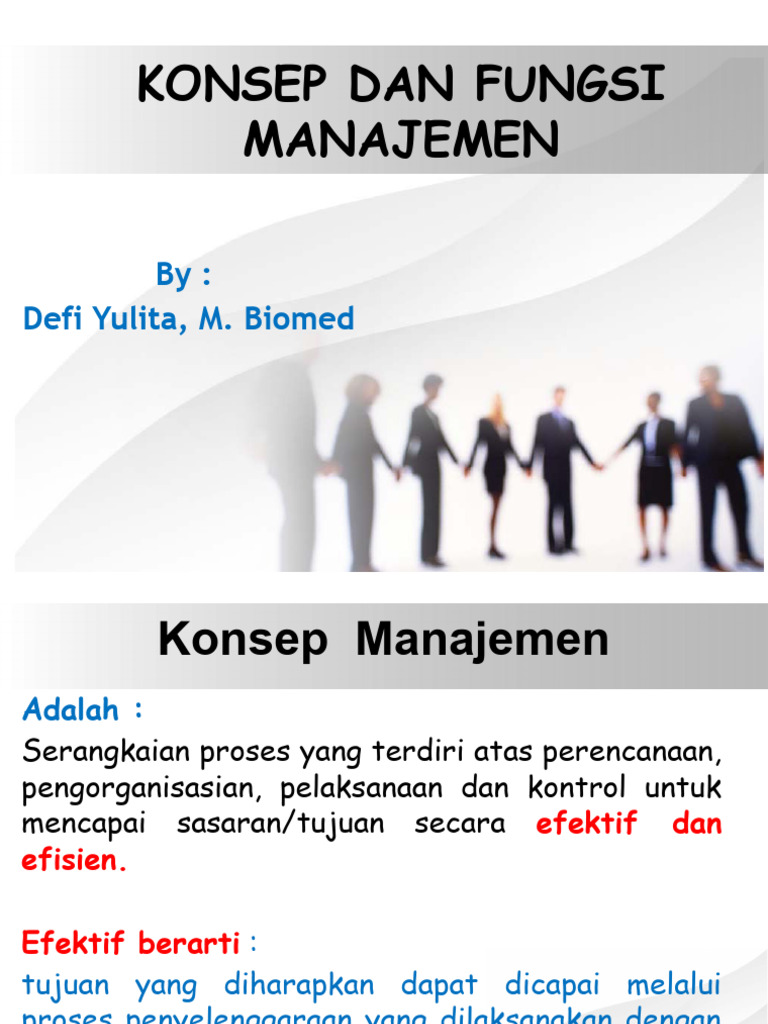 Pert 12, Konsep Dan Fungsi Manajemen - Ok | PDF