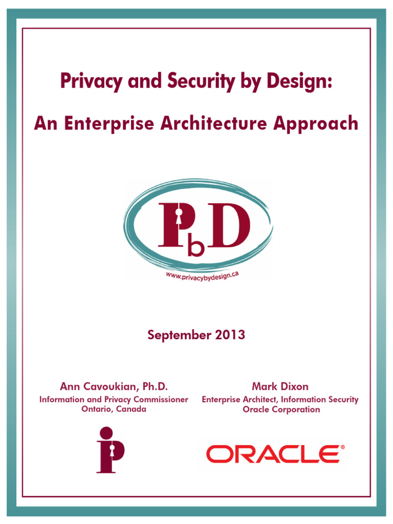 PBD Privacy and Security by Design Oracle | PDF | Security | Computer ...