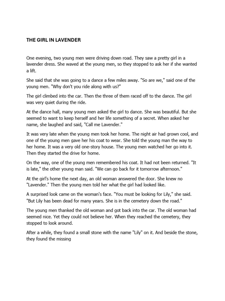 The Mystery of the Girl in Lavender | PDF | Art