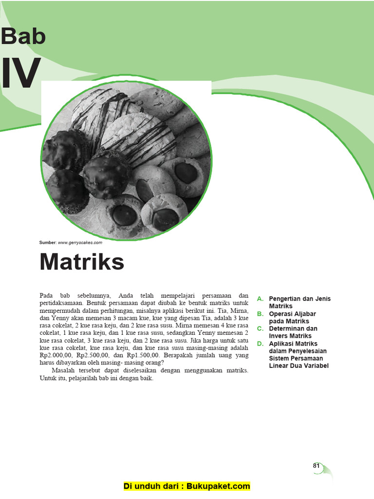 Bab 4 Matriks | PDF