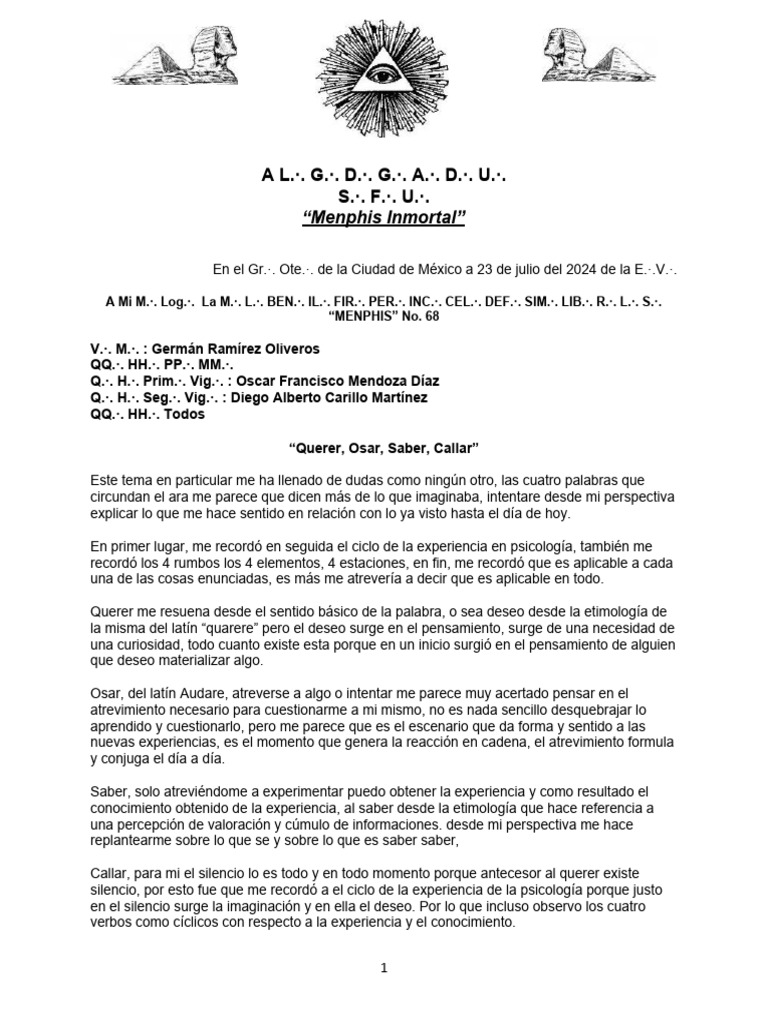 Quere Osar Saber Callar | PDF | Experiencia | Pensamiento