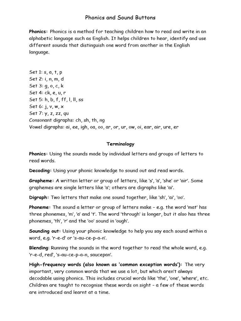 Sound Buttons | PDF | Phonics | Graphemes