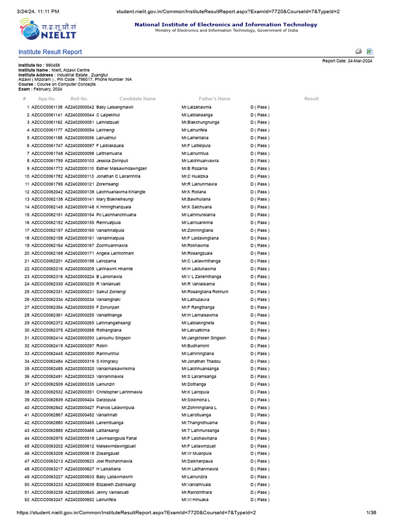 CCC Result Sheet (Feb 24) | PDF | Information Technology | Computing