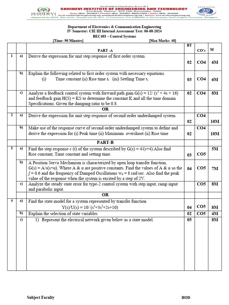 CS Iii Ia QP 2023-24 | PDF | Damping | Electronic Engineering CS Iii Ia QP 2023-24 | PDF | Damping | Electronic Engineering