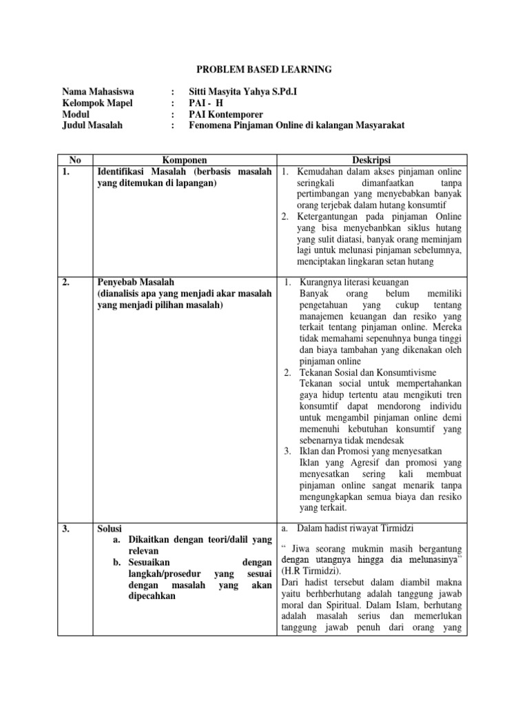 PBL Pai Kontemporer Sitti Masyita Yahya | PDF