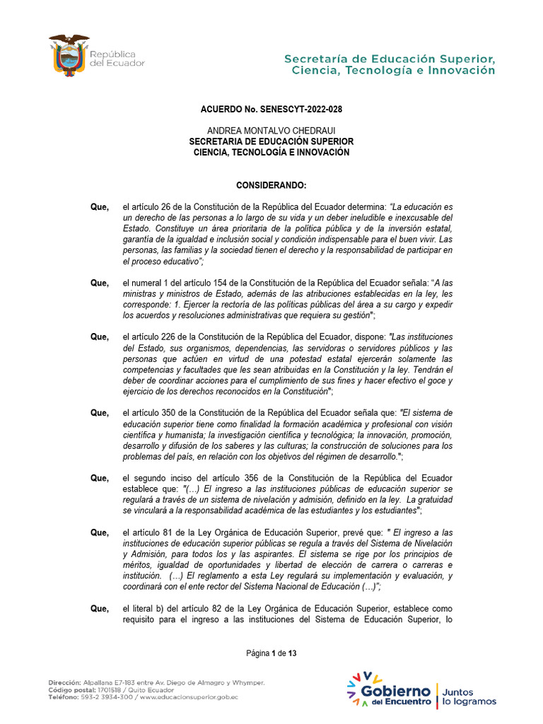 ACUERDO-NO.-2022-028-REFORMAS-AL-REGLAMENTO-DEL-SNNA | PDF | Educación ...