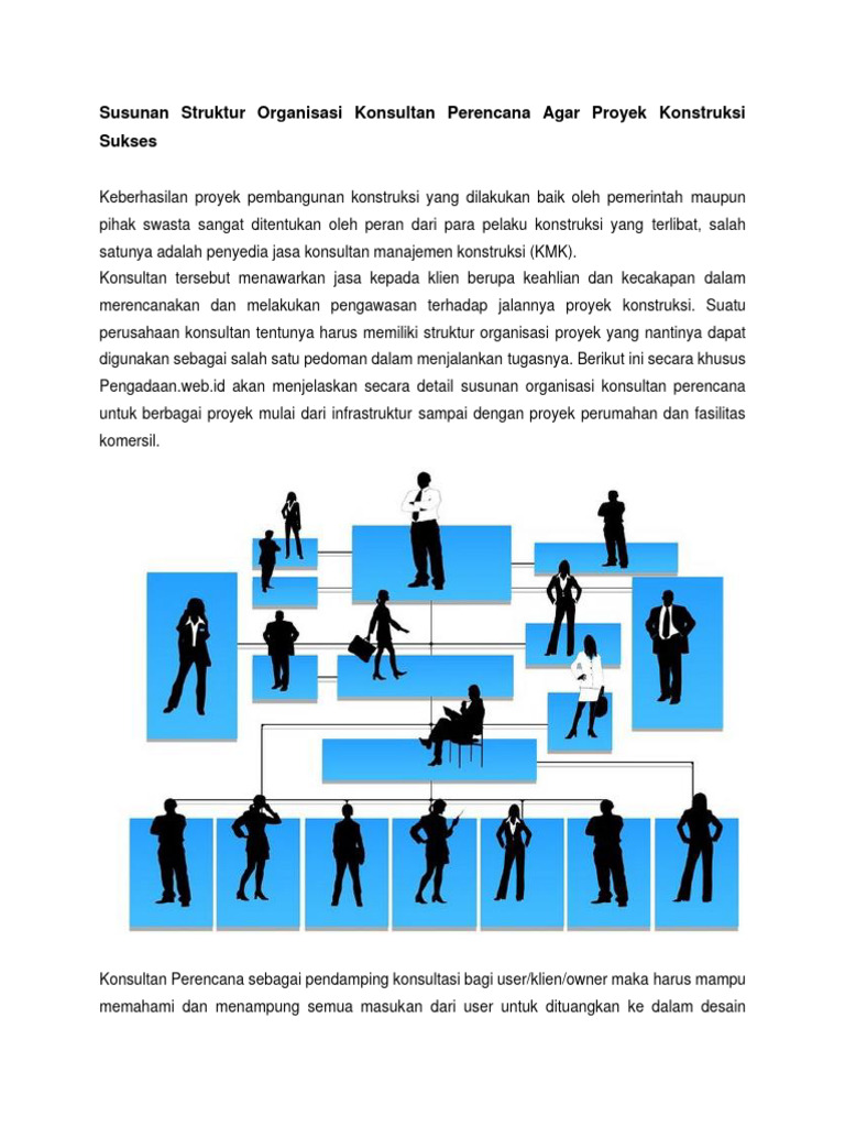 04 Susunan Struktur Organisasi Konsultan Perencana Agar Proyek Konstruksi Sukses | PDF