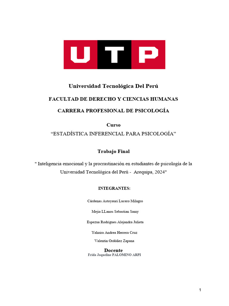 Avance Estadistica | PDF | Las emociones | Inteligencia