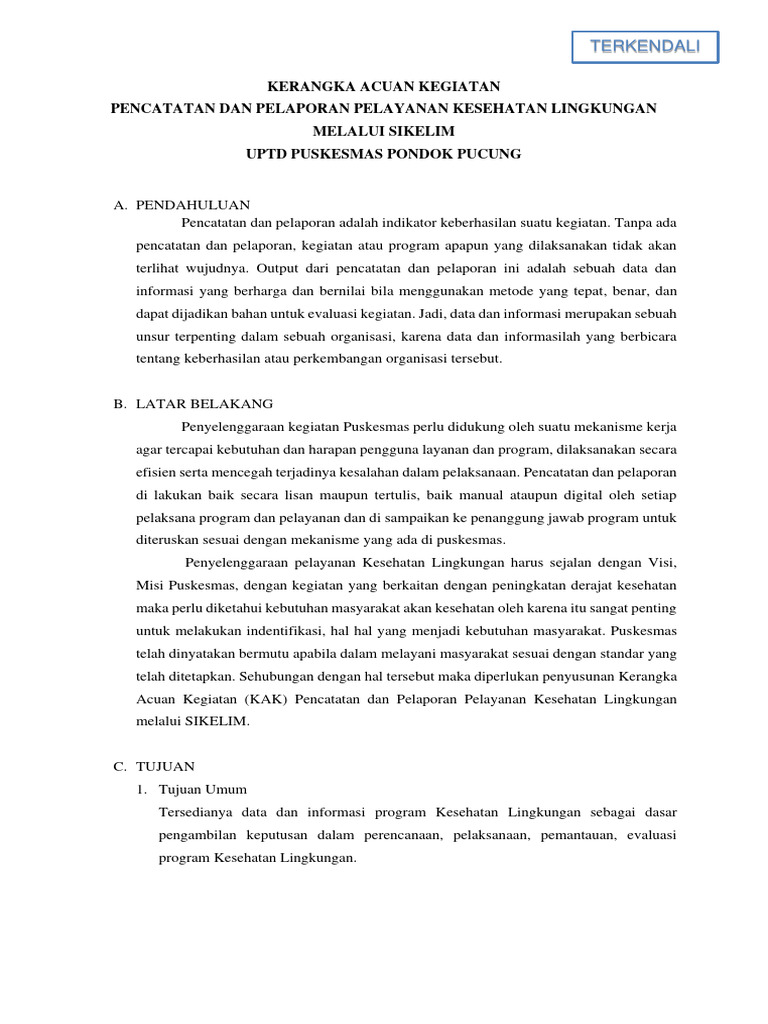 Pencatatan Pelayanan Kesehatan SIKELIM | PDF | Bisnis