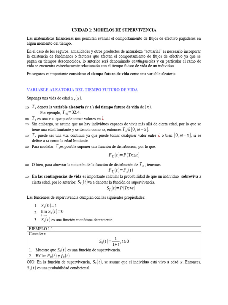 Apuntes U1 Actuarial | PDF | Variable aleatoria | Variable (Matemáticas)