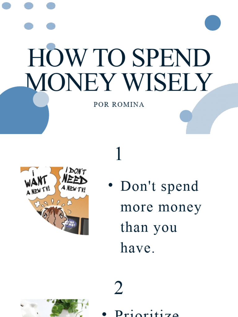 How To Spend Money Wisely - English Class | PDF