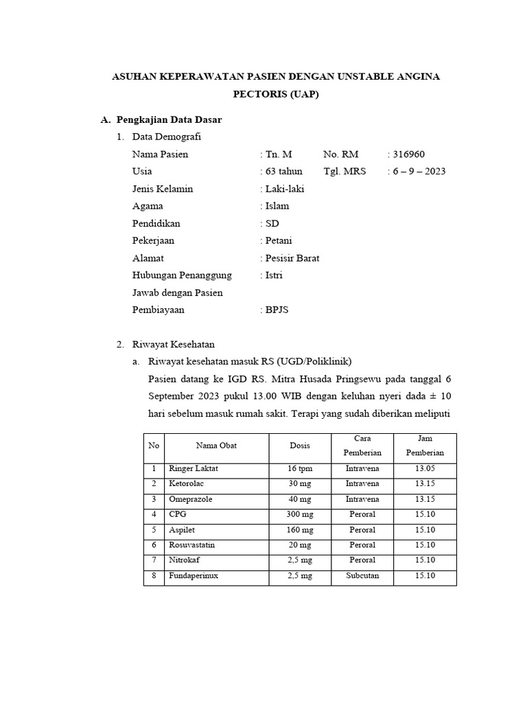 Revisi Asuhan Keperawatan Pasien Dengan Unstable Angina Pectoris | PDF | Sains & Matematika ...