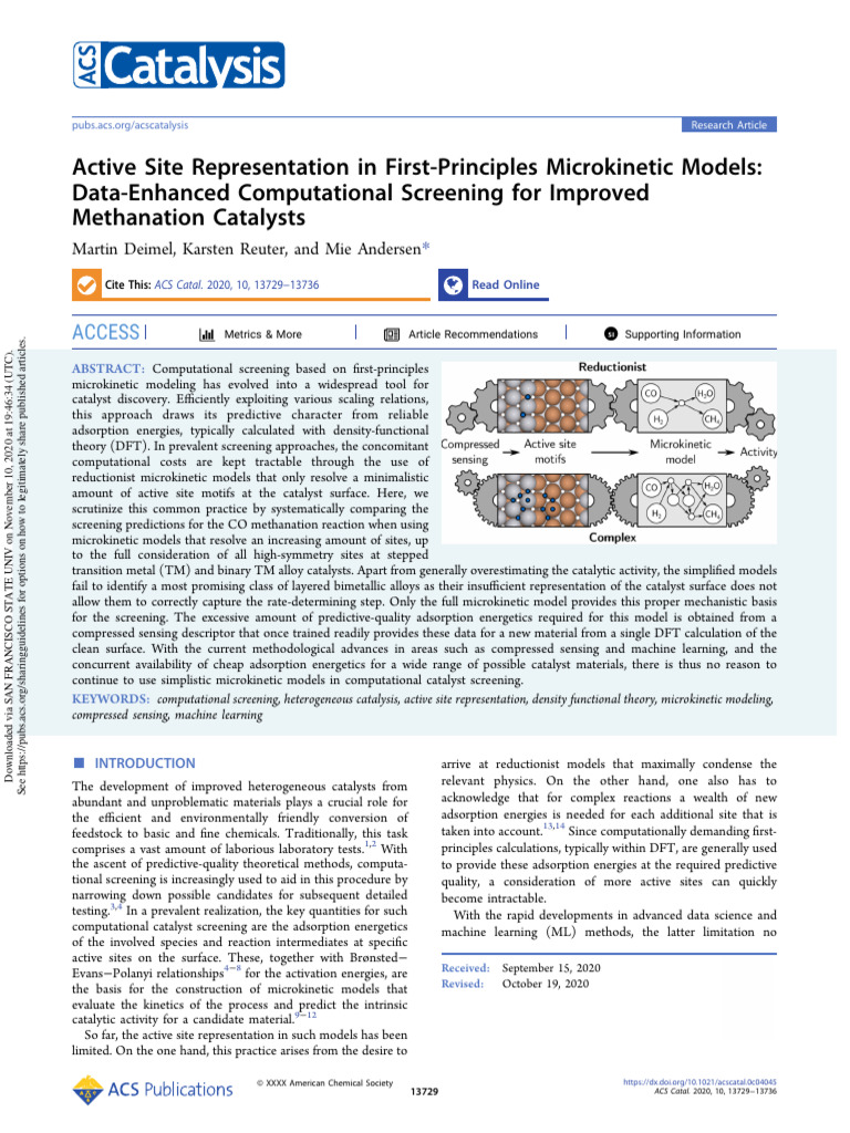 Active Site Representation in First-Principles Microkinetic Models ...