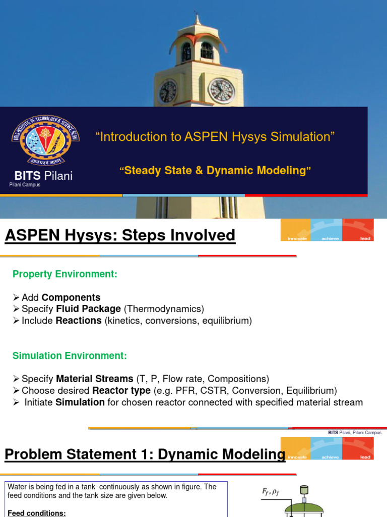 ASPEN Hysys Dynamic Modeling Guide | PDF | Fluid Dynamics | Chemical ...