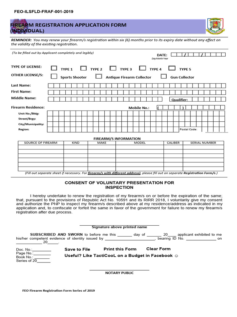 Editable 2019 Individual FA Reg | PDF | Law