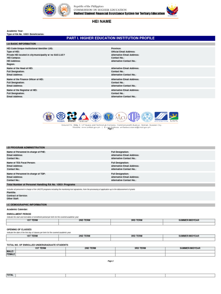 Unifast HEI Monitoring Overview | PDF | Information Privacy | Privacy