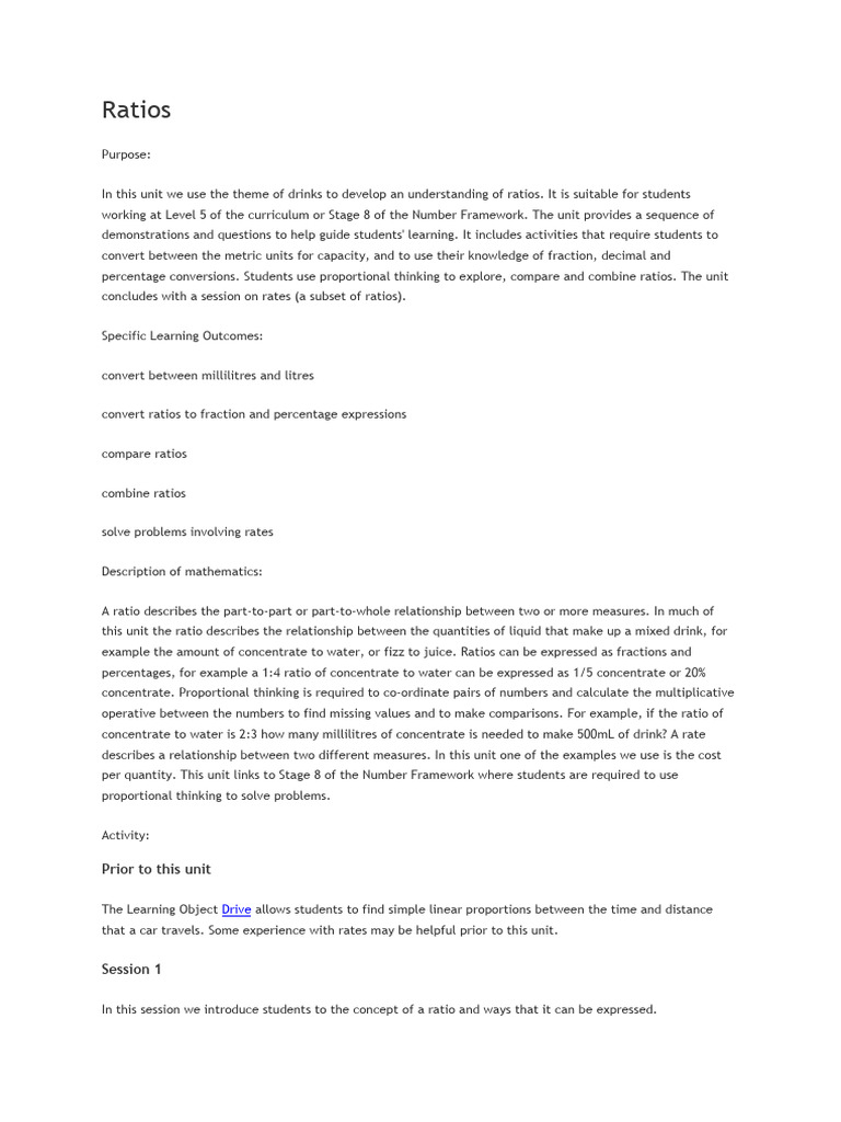 Ratios | PDF | Ratio | Percentage