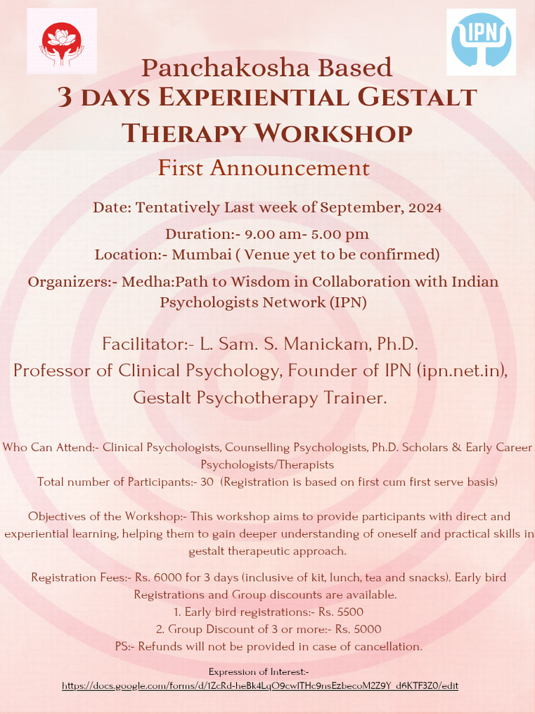 Gestalt Therapy Workshop Poster 20240803 173522 0000 | PDF ...