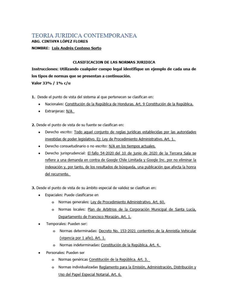 Clasificación de Las Normas Jurídicas - TJC - Luis Centeno - 10-10-2022 | PDF | Constitución ...