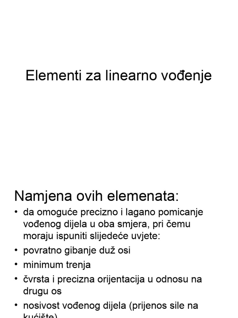 Elementi Za Linearno Vođenje | PDF