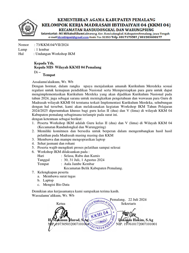 Contoh Undangan Workshop | PDF