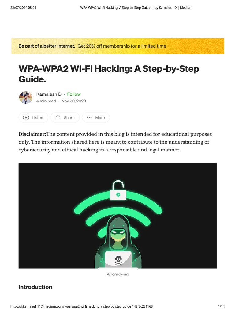WPA-WPA2 Wi-Fi Hacking - A Step-by-Step Guide. - by Kamalesh D - Medium ...