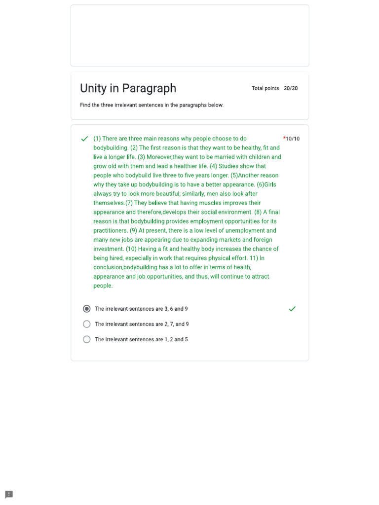 Wk1 Unity in Paragraph | PDF