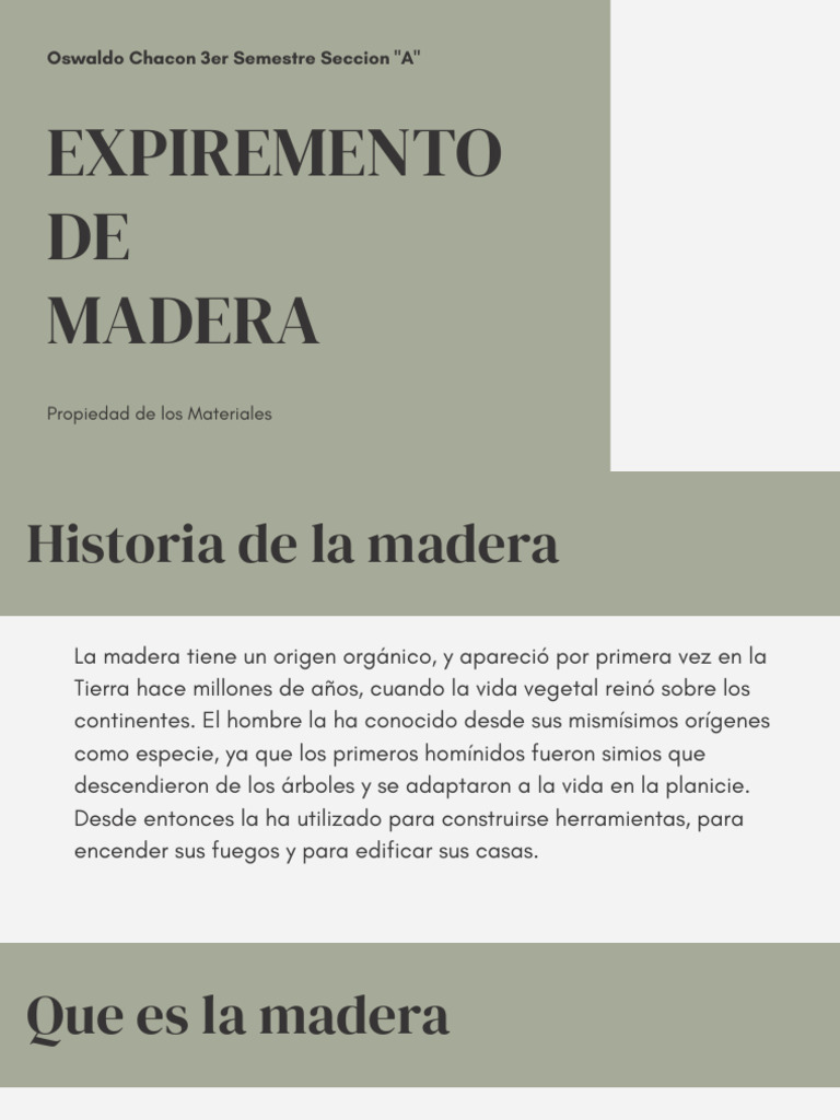 Experimento de madera | PDF | Madera | Arboles