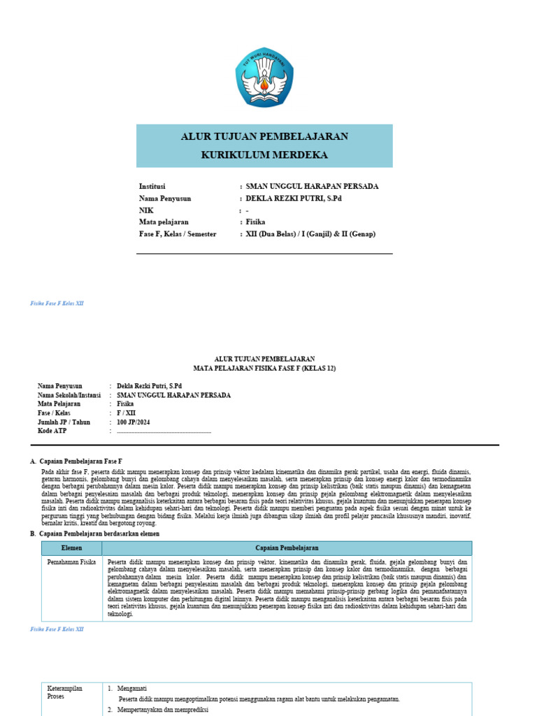 ATP Fase F - IPA (Fisika) | PDF