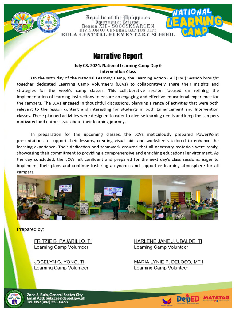 Learning Camp Volunteer Insights | PDF | Cognition | Learning