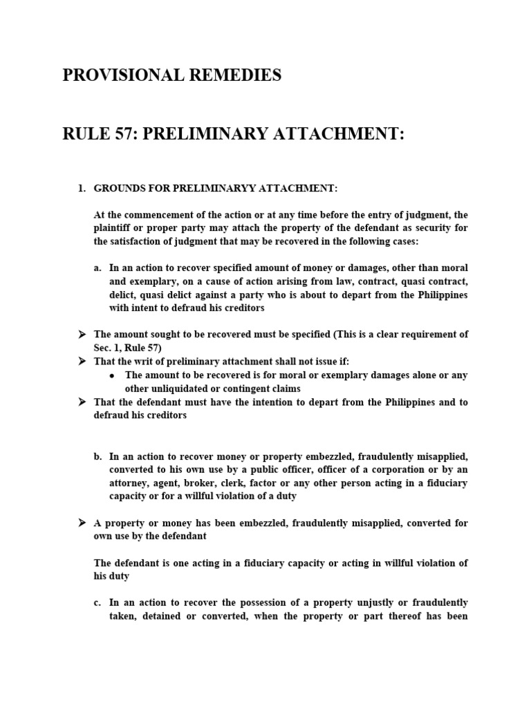 Provisional Remedies | PDF | Injunction | Summons