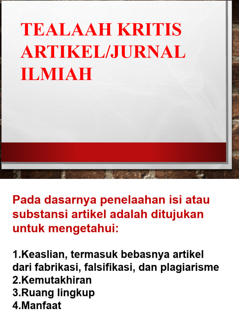 13 Telaah Artikel | PDF