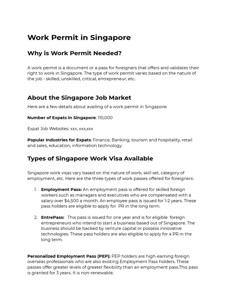 6149a963675d9f5a931791a8 - Work Permit Singapore | PDF | Travel Visa ...