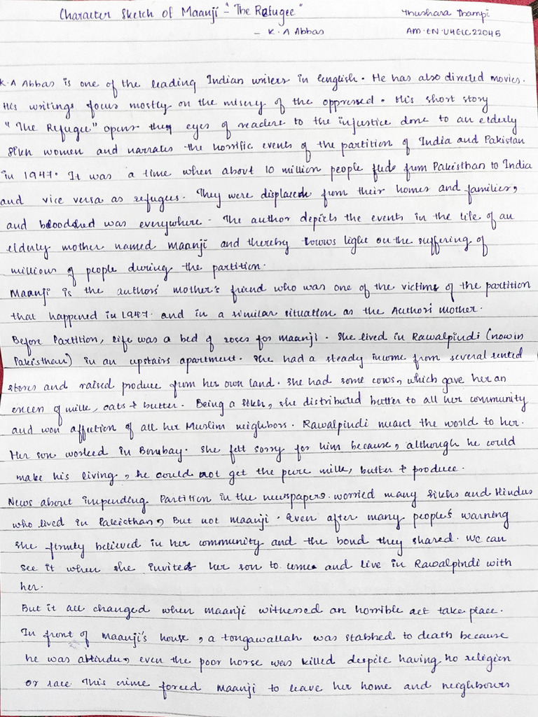 Elective Assignment - 1 (Character Sketch) | PDF